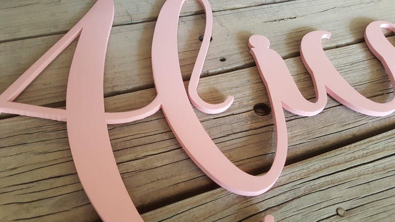 Name Wall Hanging - Wooden Word - Script Name - Nursery Wall Hanging ...