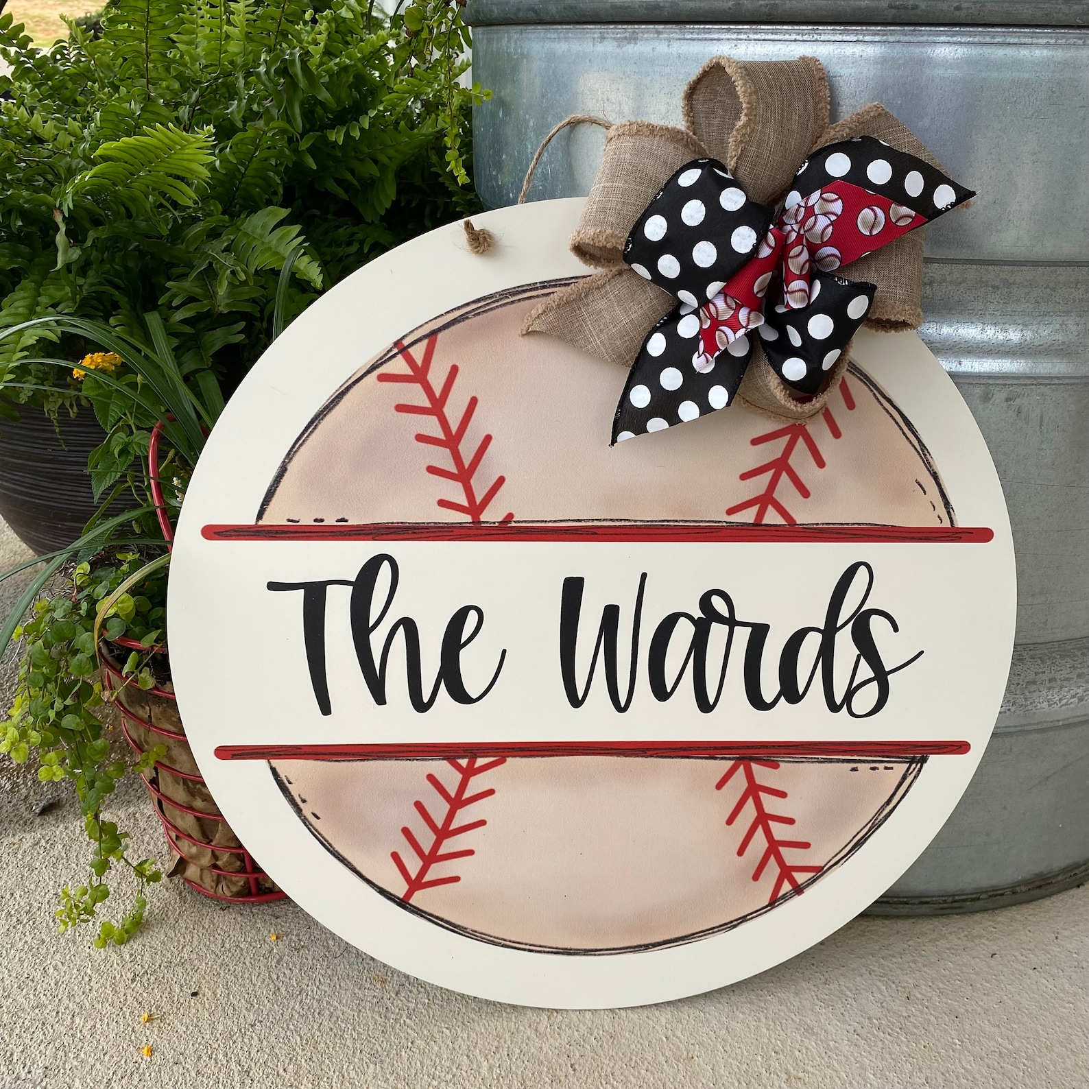 Baseball Door Hanger Baseball Welcome Sign Front Door - Etsy