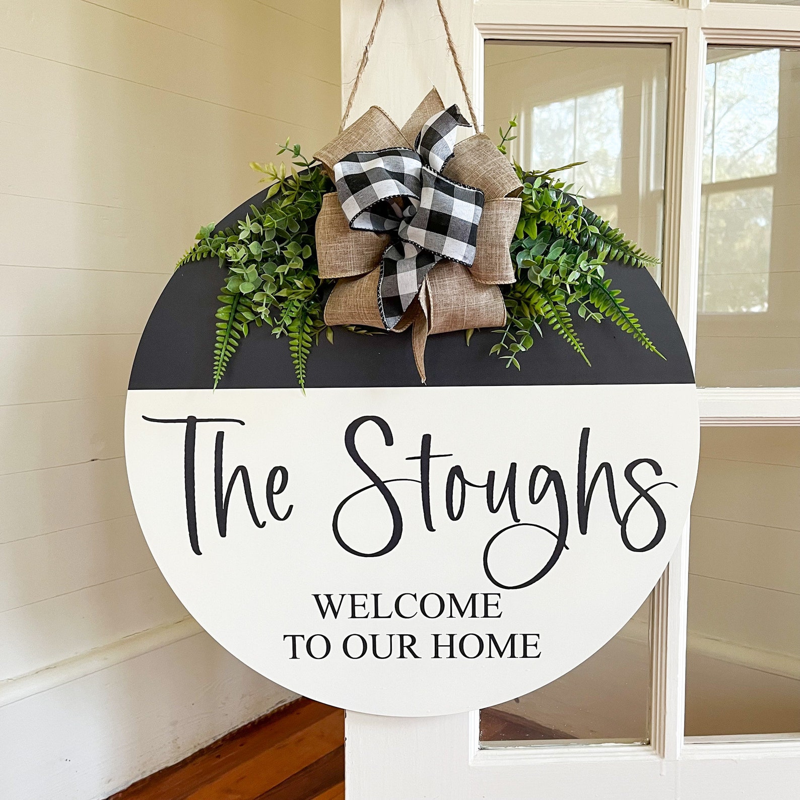 Front Door Decor - Last Name Wreath - Family Name Sign - Door Hanger ...