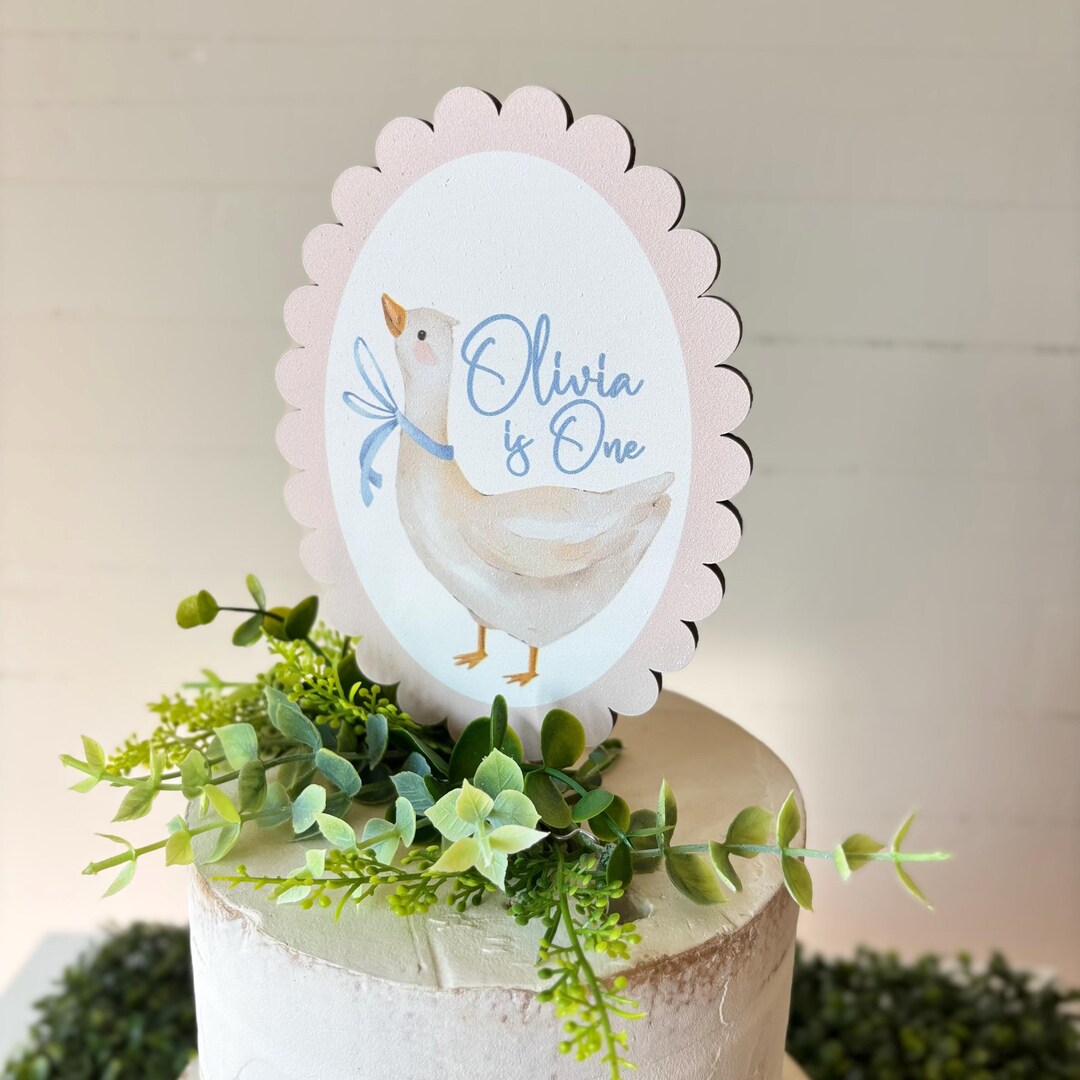 Goose Theme Cake Topper - Goose Baby Shower Decor - Personalized Cake ...