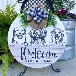 Custom Dog Door Hanger - Personalized Dog Welcome Sign - Pet Door ...