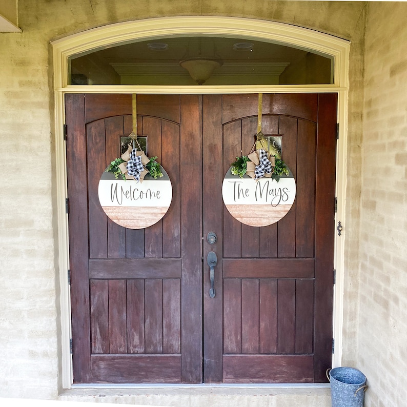 Double Front Door Signs Personalized Front Door Wreaths - Etsy