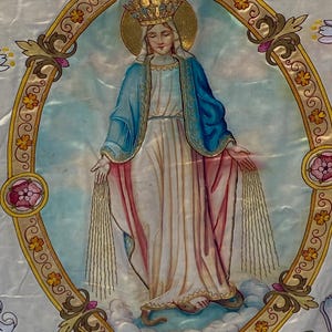 Antique French Religious Procession Banner Embroidered Religious ...