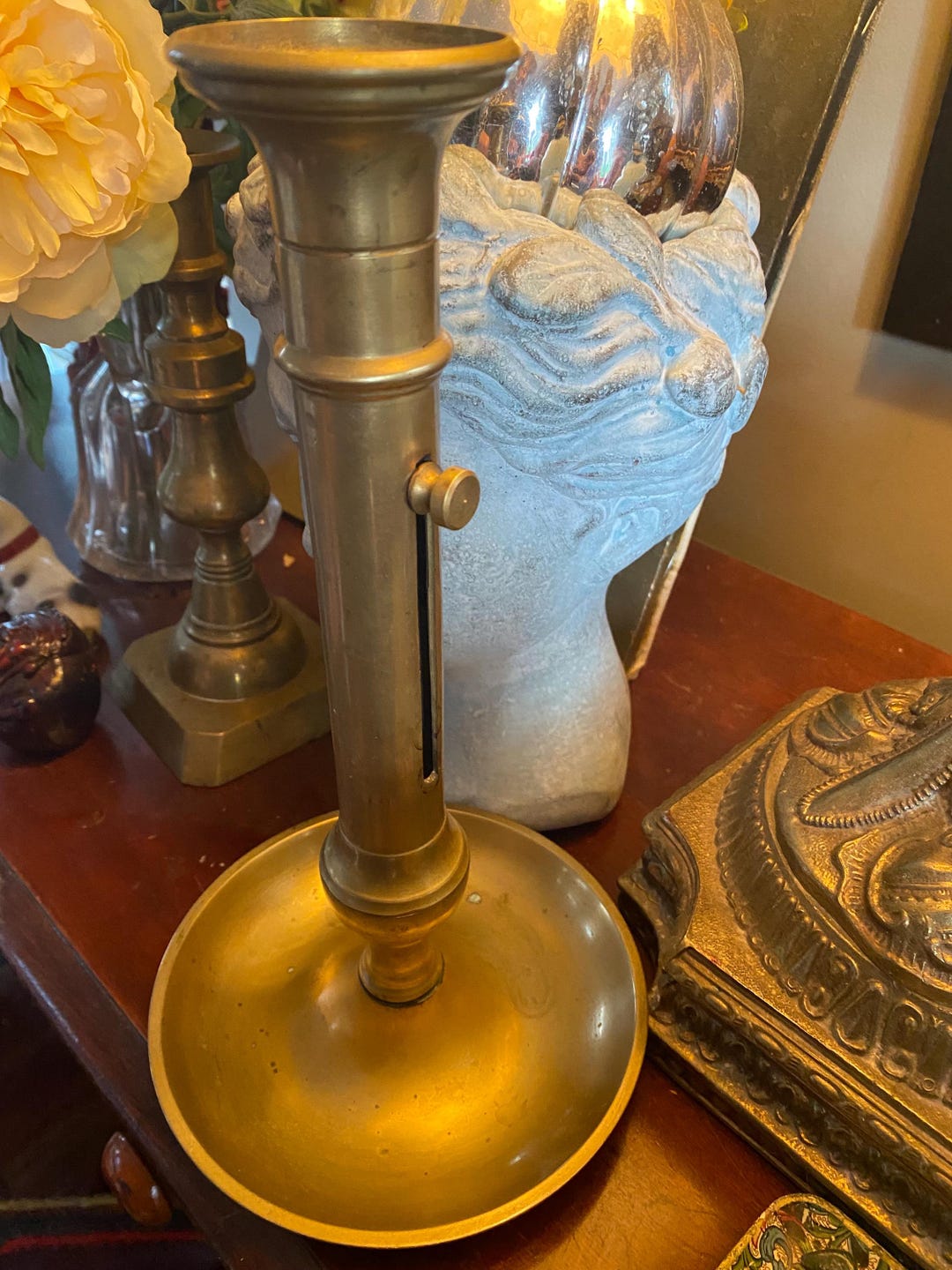 French Antique Oversize Tall Large Brass Heavy Candlestick French ...