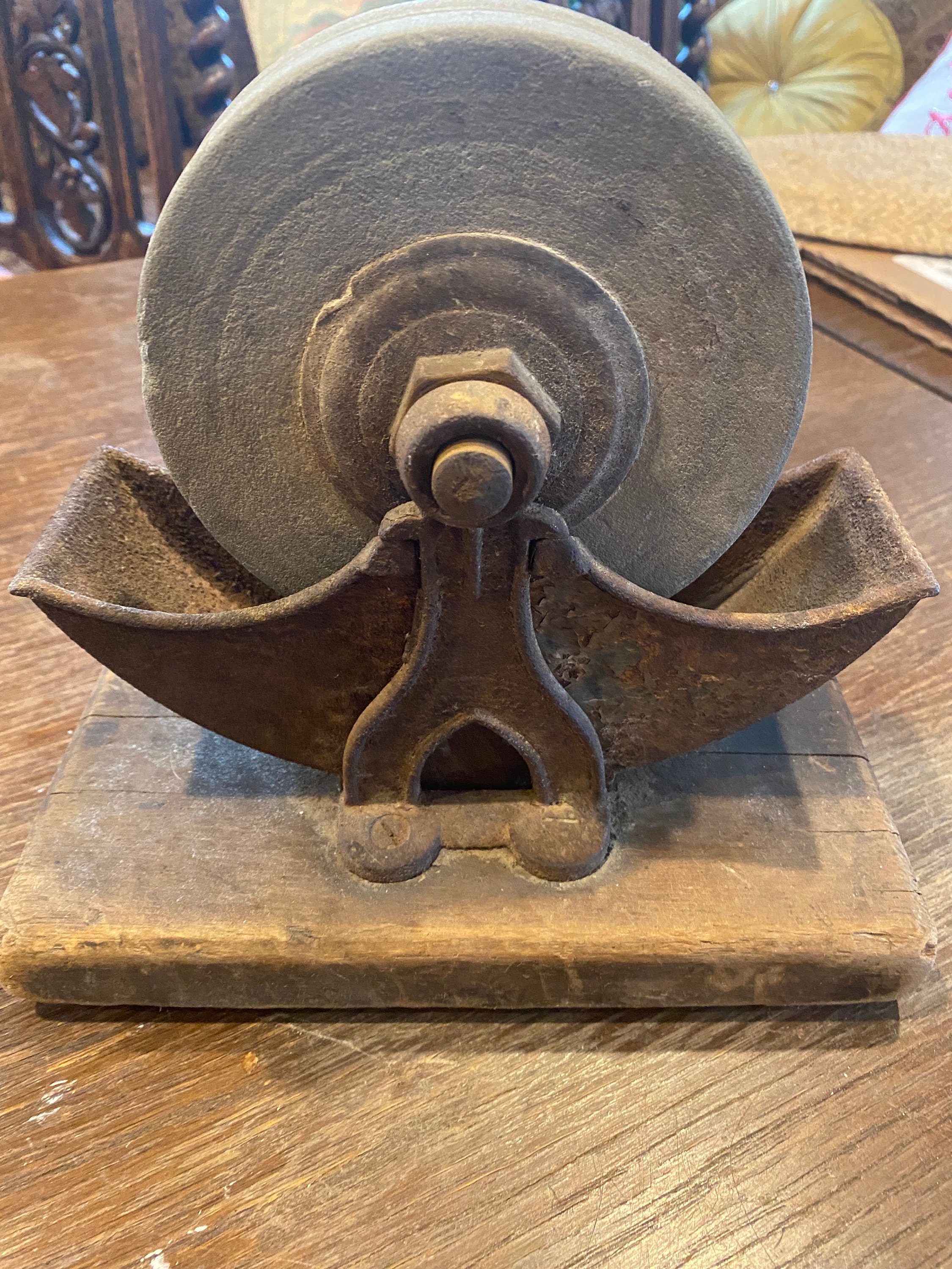 Antique Hand Crank Sharpening Stone. B2 Etsy