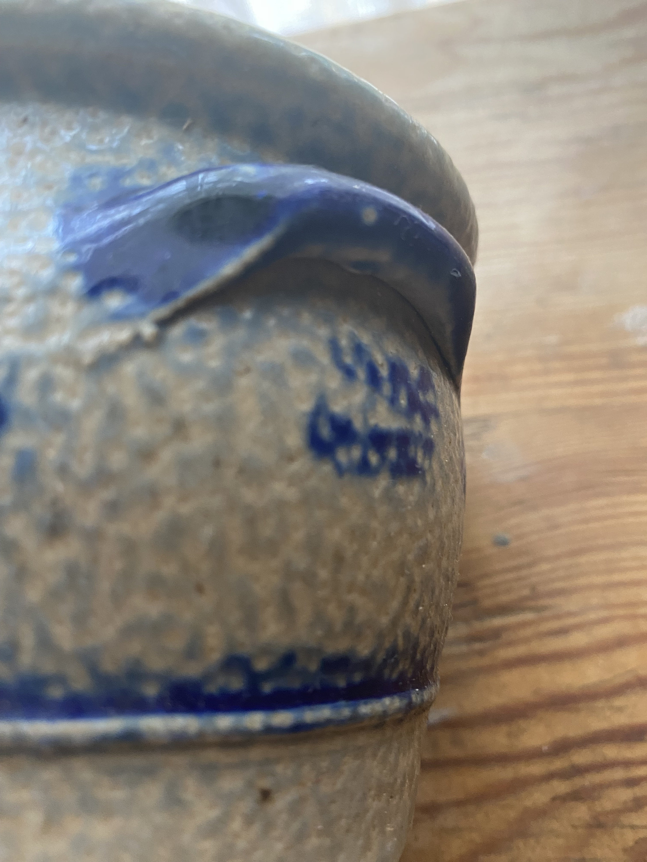 Antique Salt Glazed Blue and Gray Stoneware Pottery Crock German Crock ...