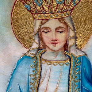 Antique French Religious Procession Banner Embroidered Religious ...