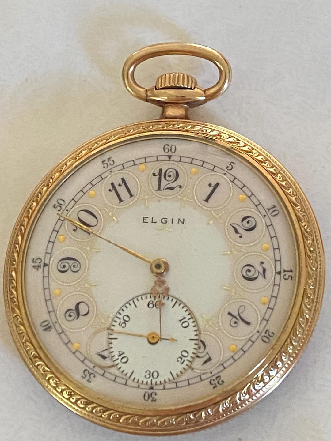 Antique 1921 Elgin Pocket Watch Ornate Gold Elgin Pocket Watch - Etsy
