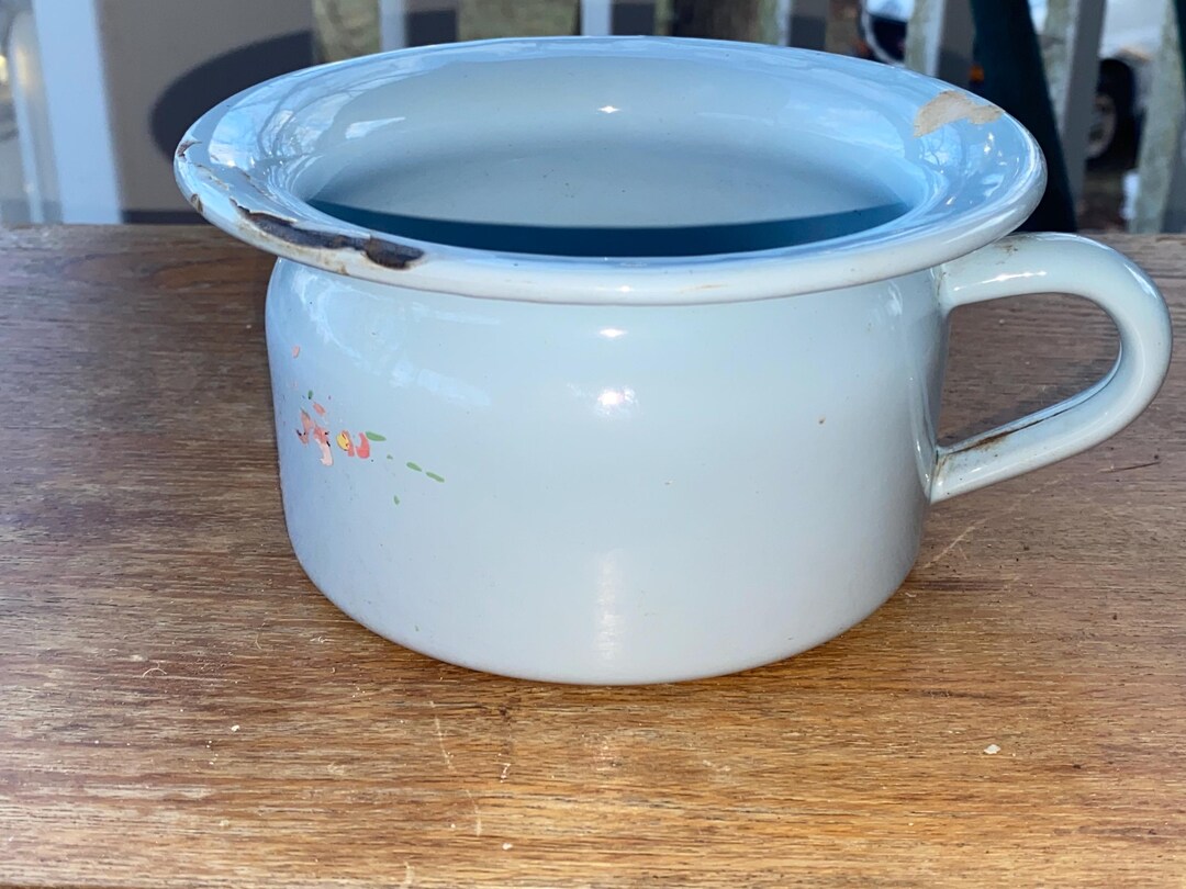 Antique Enamel Powder Blue Childs Potty Enamelware Chamber Pot - Etsy