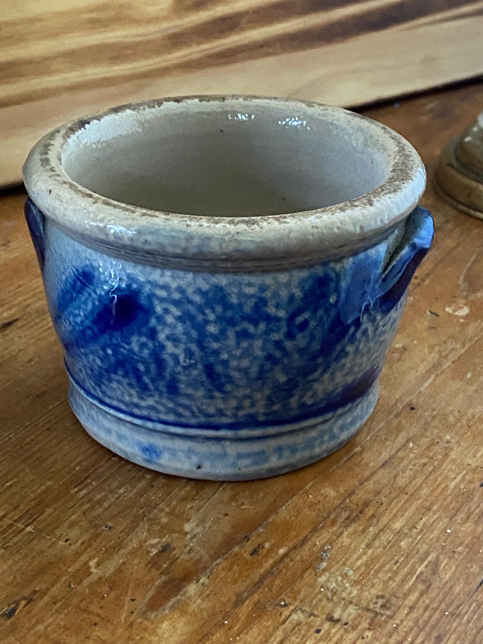 Antique Salt Glazed Blue and Gray Stoneware Pottery Crock German Crock ...