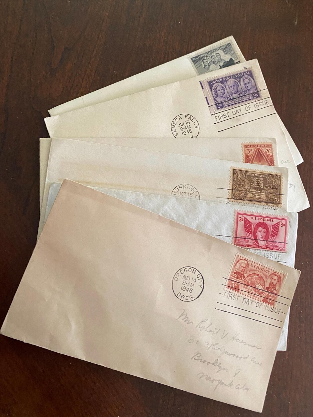 1948 First Day Issue Envelope and Stamps M MD Oklahoma DC Texas NY ...