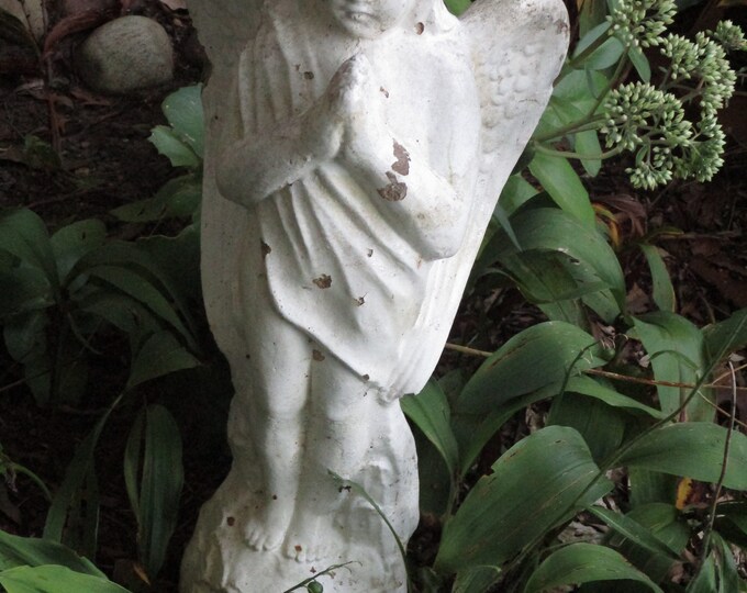 Sale Antique Garden Statue Old Cement Weathered Angel Statue Praying ...