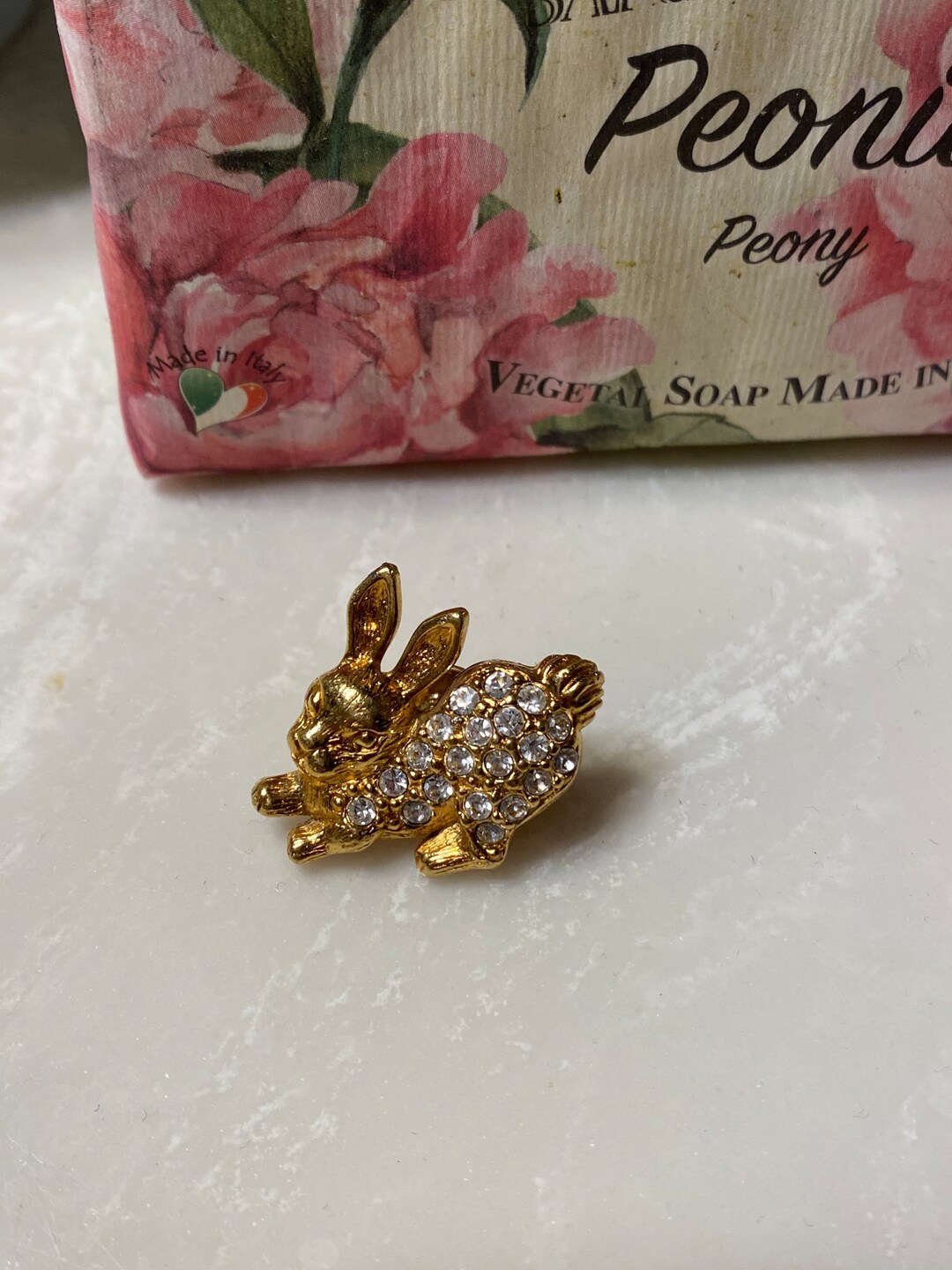Vintage Rabbit Rhinestones Gold Brooch Pin Gold Colored Metal - Etsy