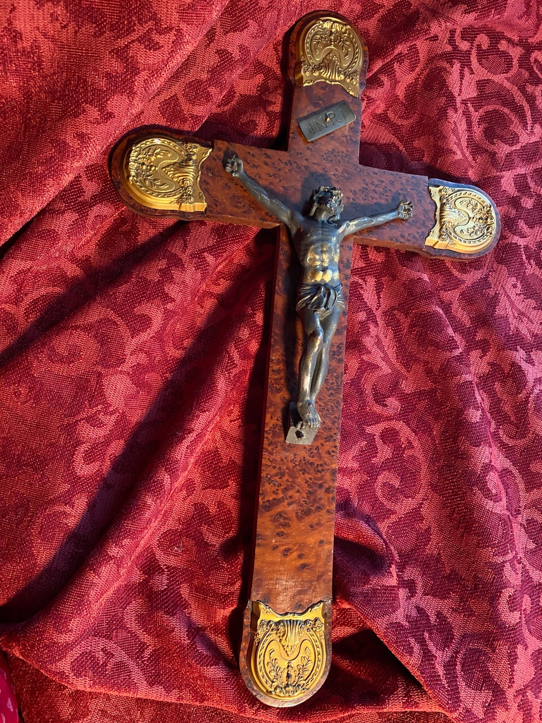 French Antique Cross Jesus on Cross Very Large Wood Cross With Jesus ...