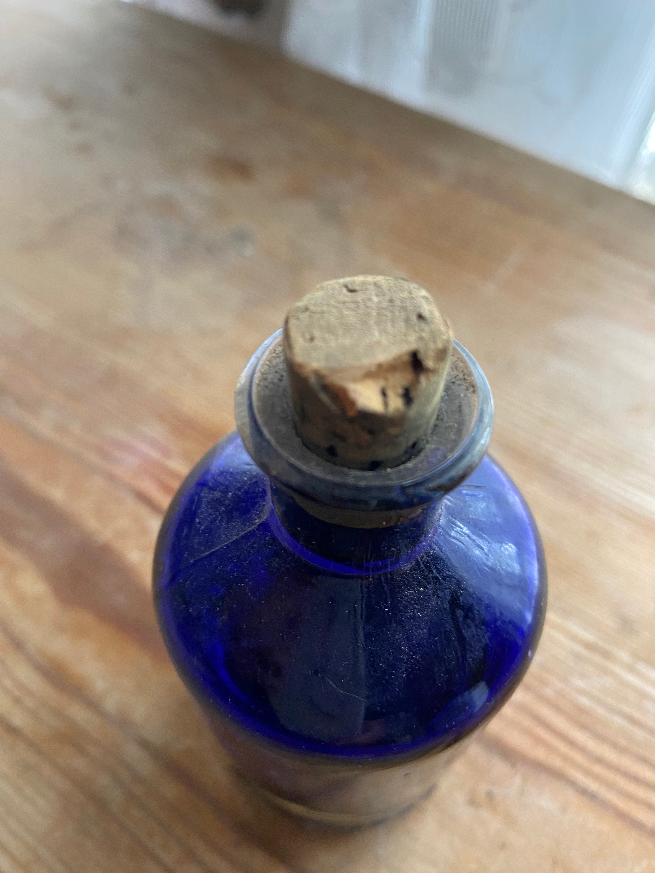 Antique Cobalt Blue Bottle Poison Medicine Bottle With Cork - Etsy