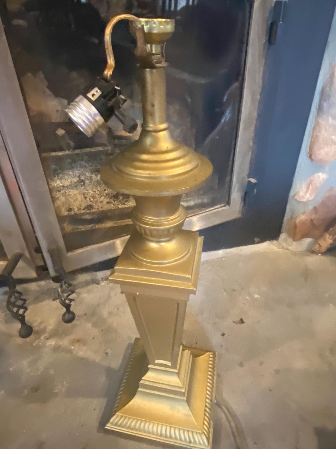 Vintage Lamp Base Heavy Gold Metal Table Lamp Base - Etsy