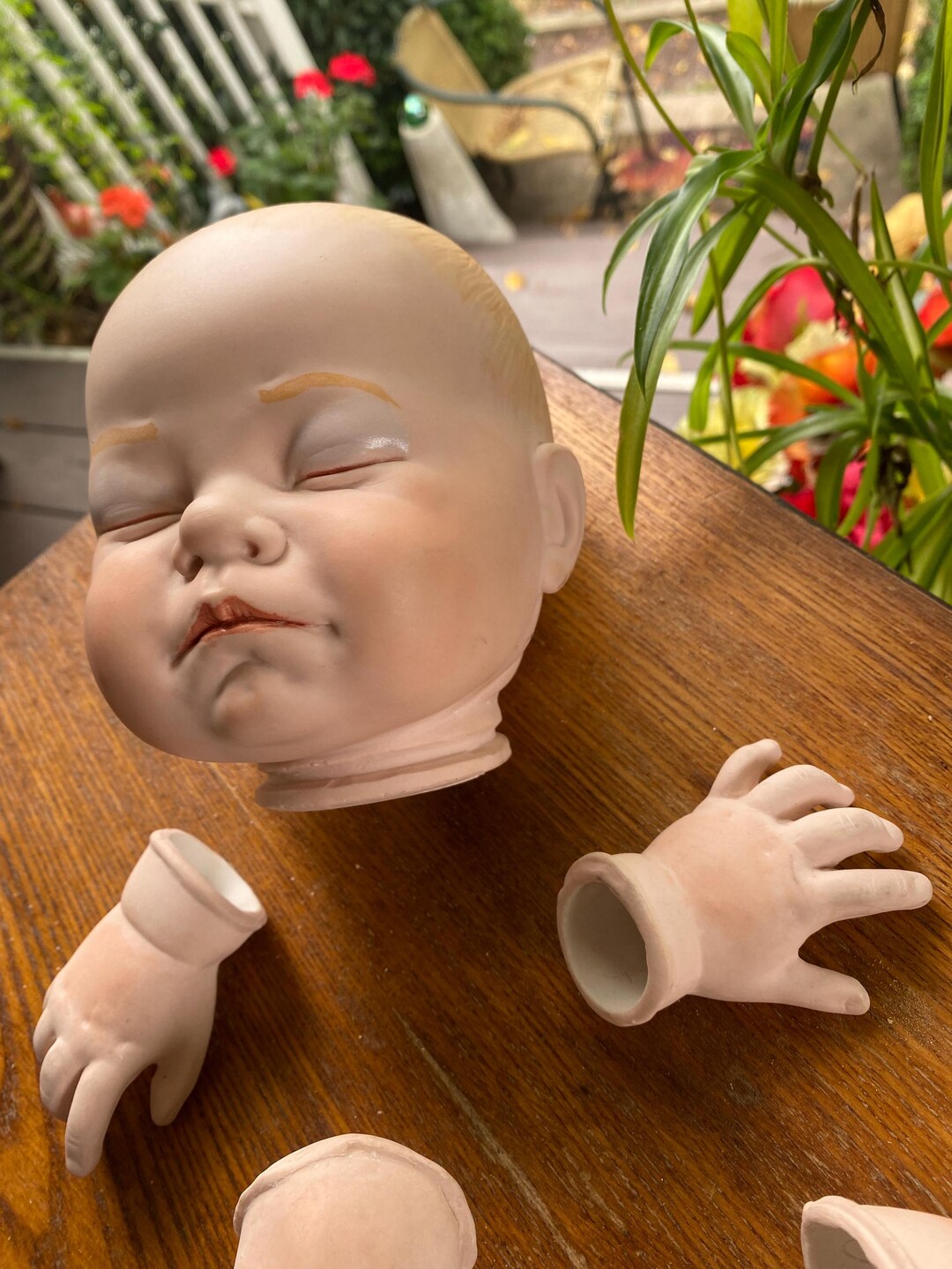 Vintage Porcelain Doll Parts Baby Doll Porcelain Doll. Sleeping Baby ...
