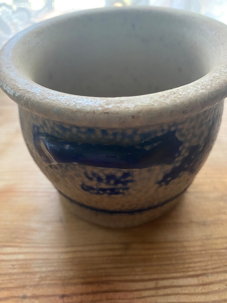 Antique Salt Glazed Blue and Gray Stoneware Pottery Crock German Crock ...