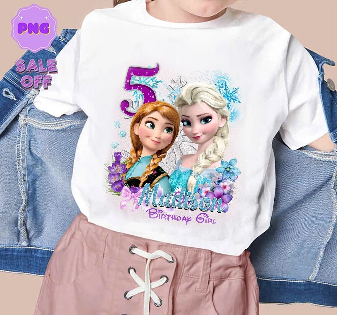 Personalized Anna Elsa Princess Frozen Birthday Girl Png, Custom ...