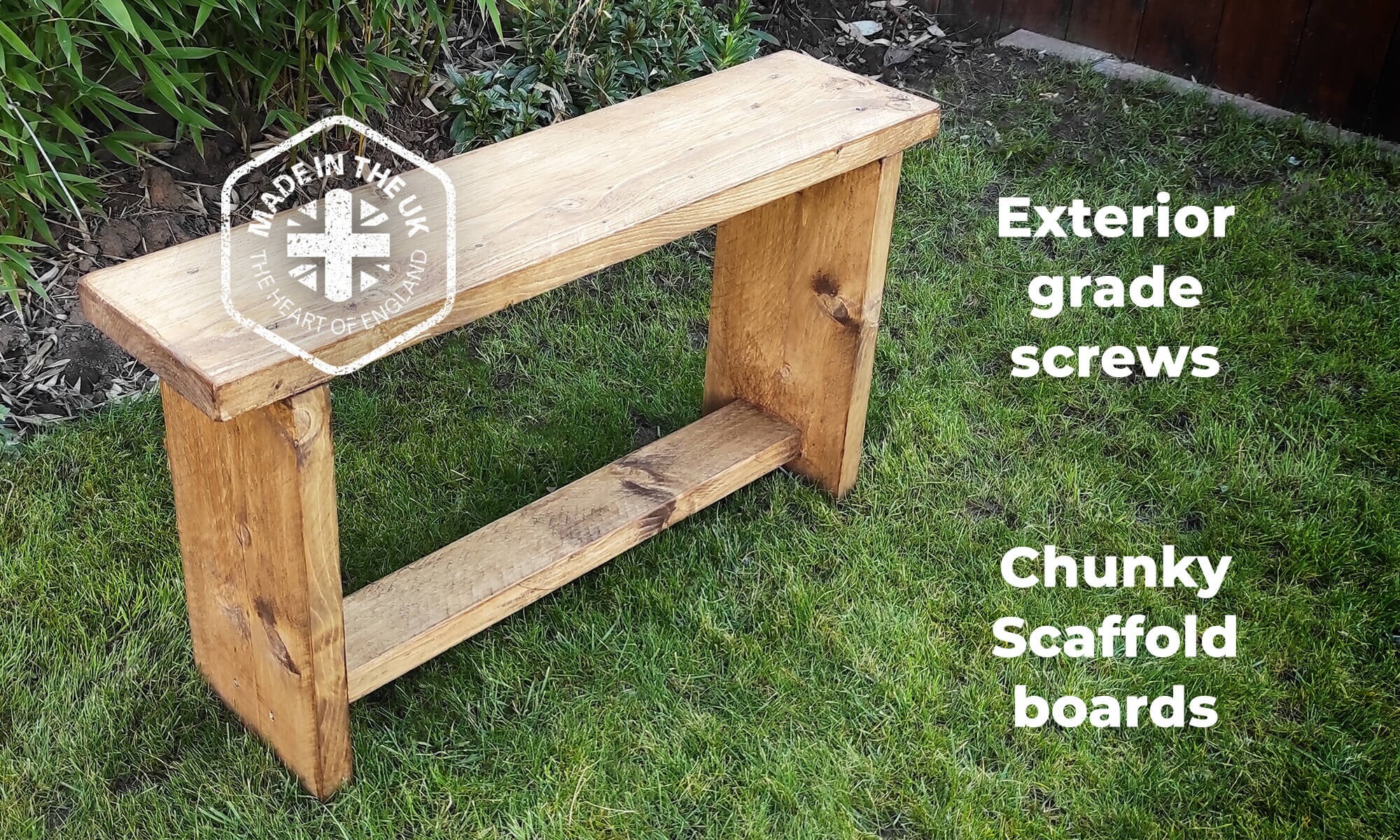 TCM024 Rustic Scaffold Board Bench Chunky Solid Wood Hand - Etsy UK