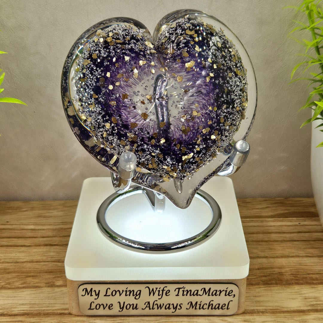 Ashes Into Glass, Sympathy Gift, Memorial Gift, Heart Keepsake ...