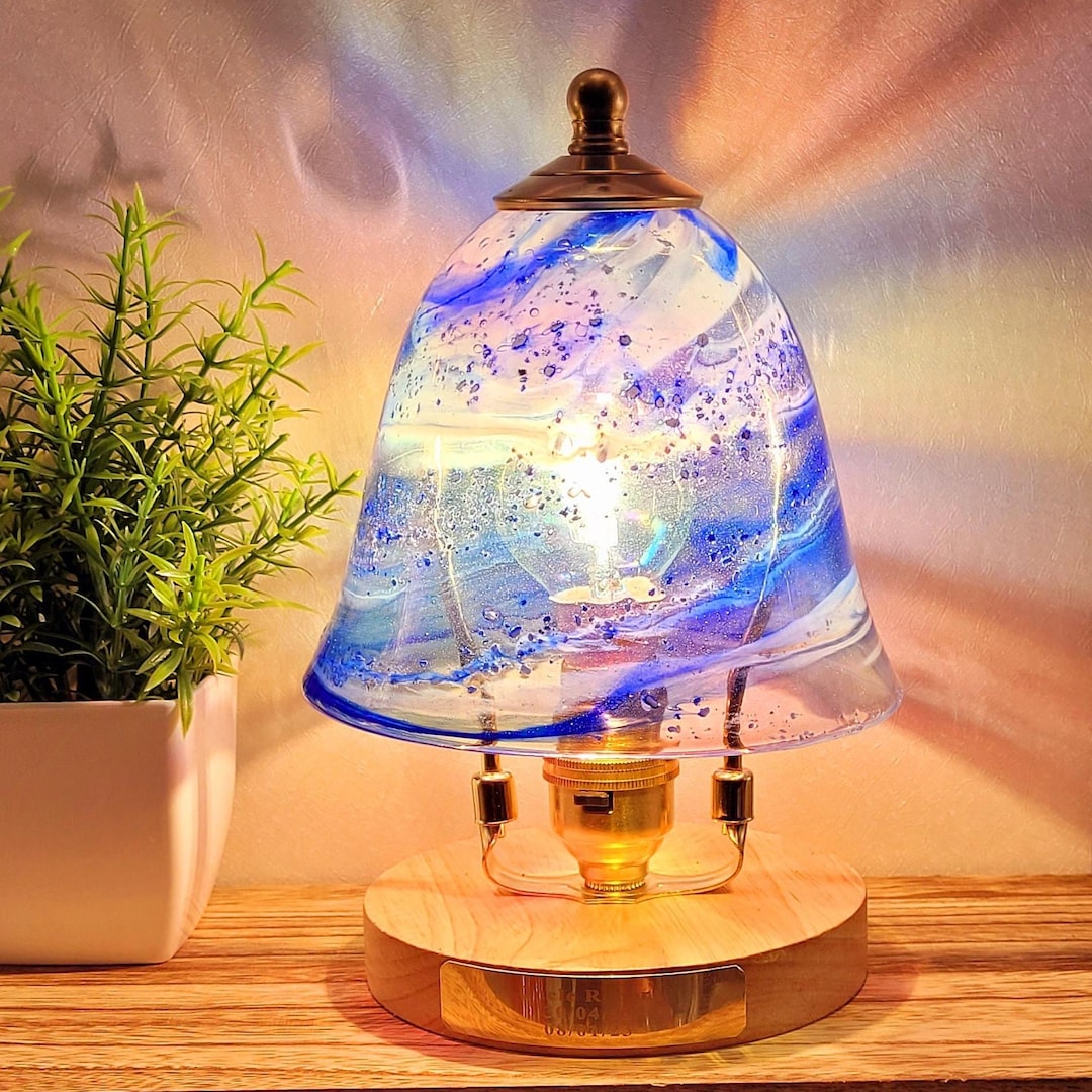 Memorial Glass Table Lamp: Cremation Ashes Remembrance Light - Etsy