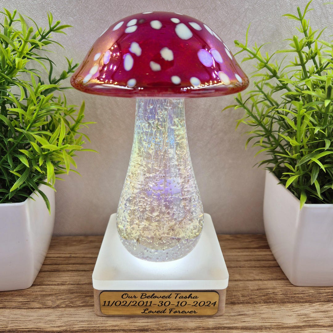 Handblown Cremation Art Glass Sympathy Gift - Personalised Memorial ...