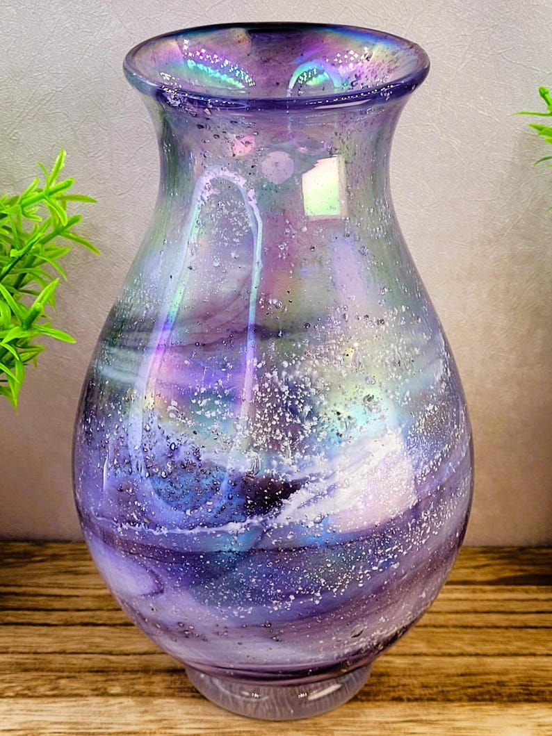 Cremation Ashes Fused in Glass Vase, Personalised Memorial Sympathy ...