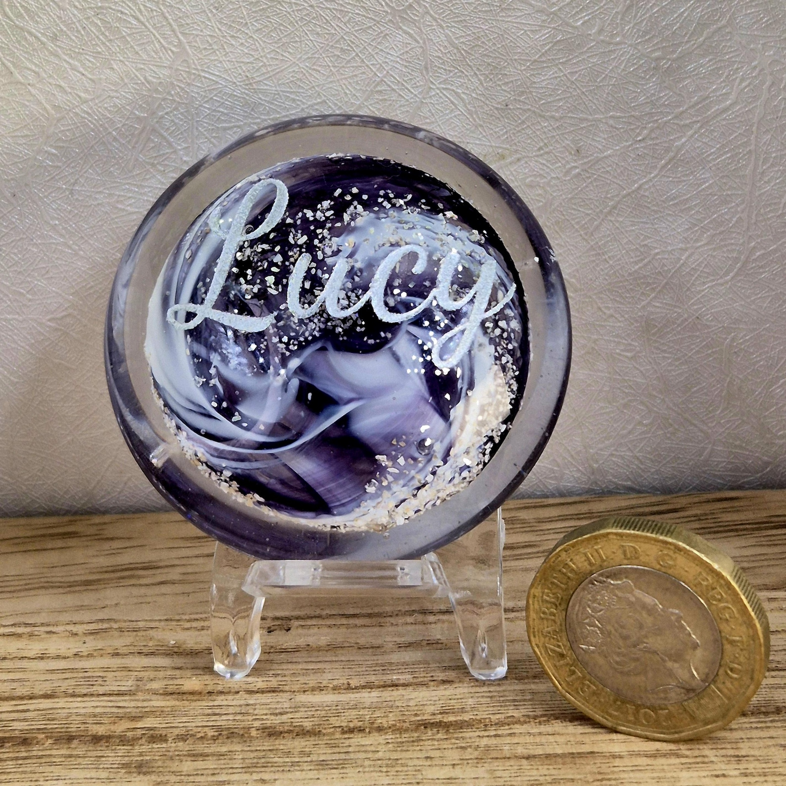 Cremation Ashes Fused Glass Pocket Pebble / Hug Stone - Handmade ...
