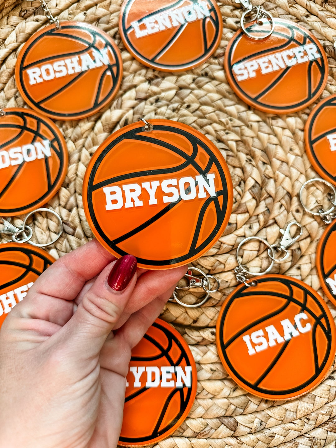 Personalized Basketball Bag Tag: Custom Acrylic Keychain, Team Gifts - Etsy