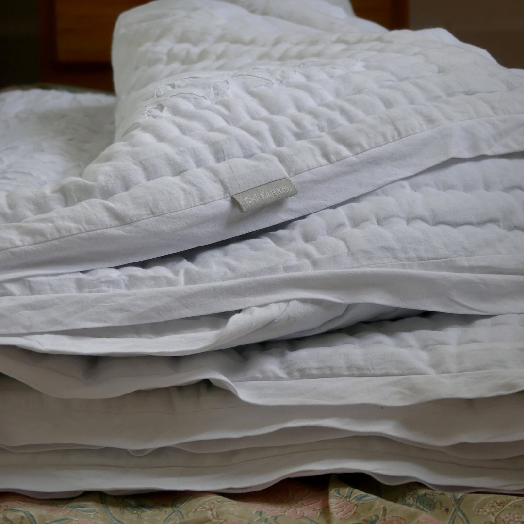 White on White Appliquéd Pure Cotton Hand Quilted Throw. - Etsy