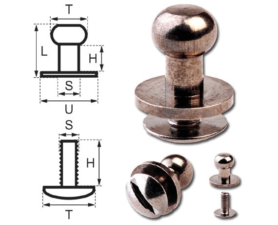 Button Studs 6MM Round Head Nail Rivet Bag Chicago Screwback | Etsy