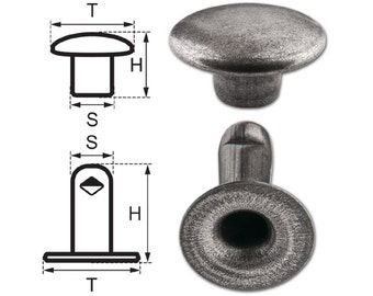 Single Cap Rivets Dies 7 Sizes Availablerivets for Leather Rivet Setter ...