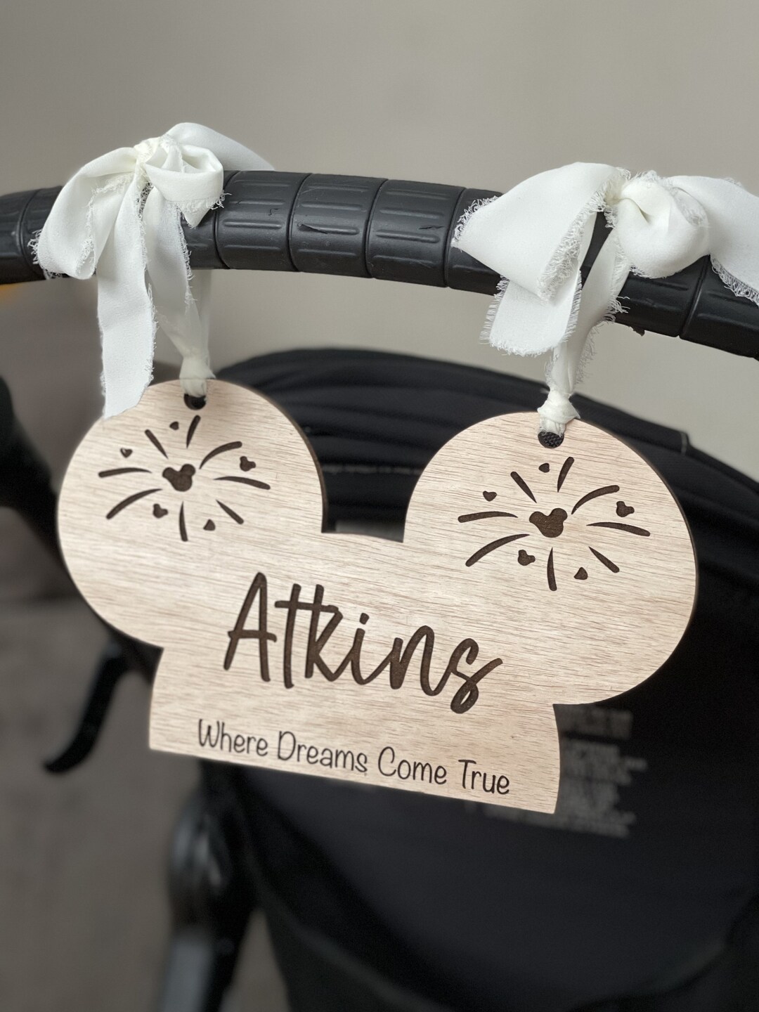 Disney Inspired Stroller Tag Mouse Ear Tag Stroller Tag Theme Park ...