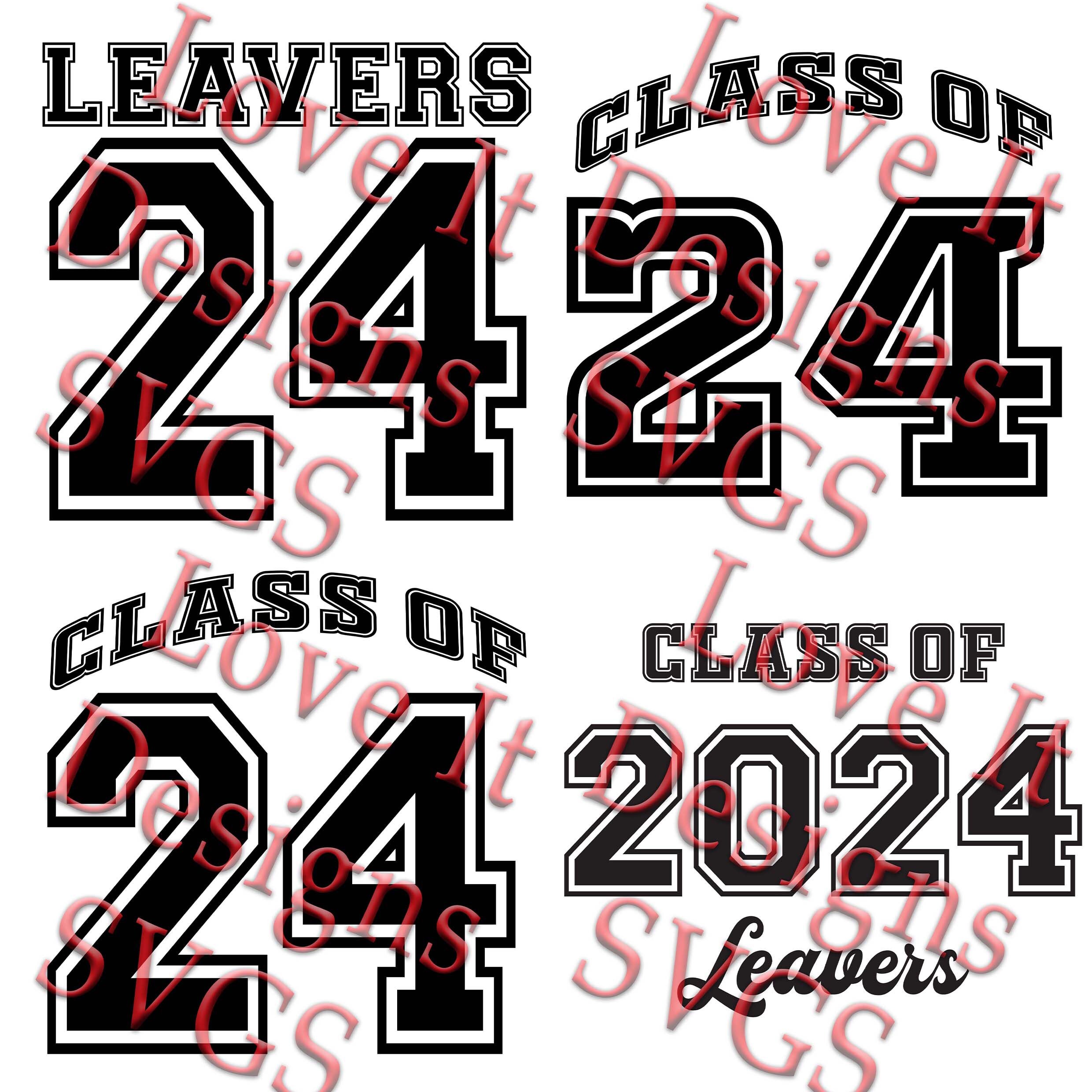 4x Leavers 24 SVG Files Ideal for Making Hoodies / T Shirts for School ...