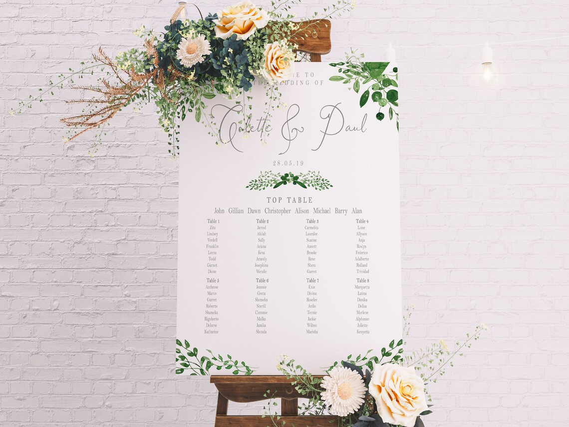Personalised Wedding Table Plan Wedding Seating Plan Welcome - Etsy UK
