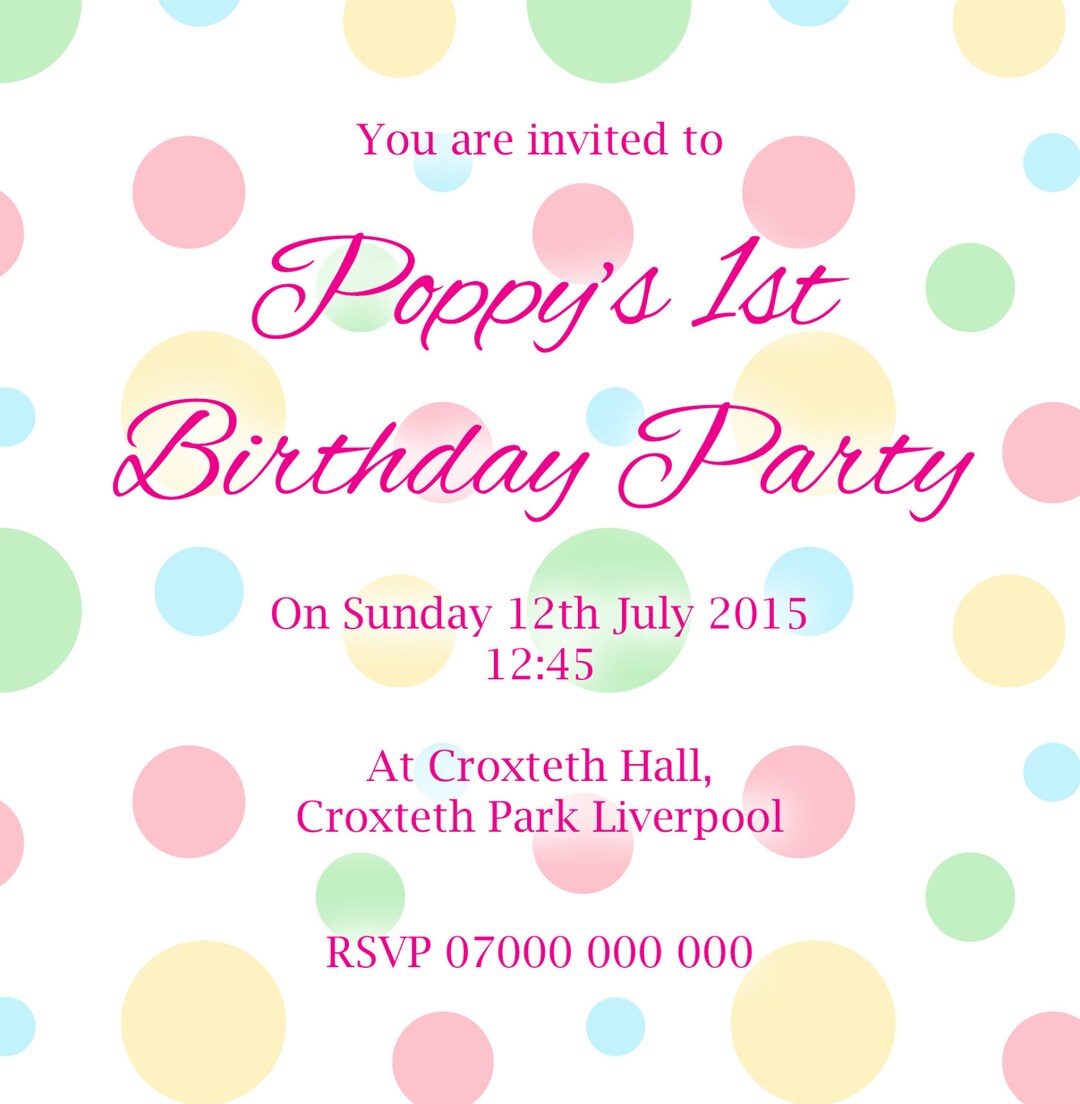 Personalised Square Party Invitations. Party Event Invites. Any Name ...