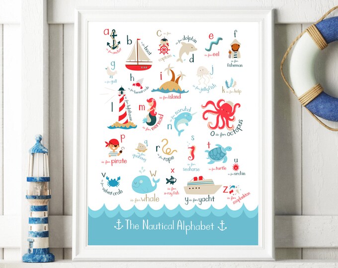 Nautical Alphabet, 8x10, 11x14, Art Print - Etsy