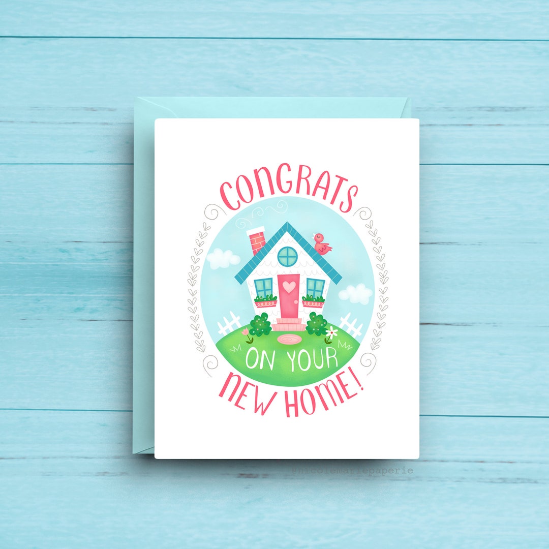 New Home Card, Housewarming Greeting, Congrats on Your New Home, A2 ...