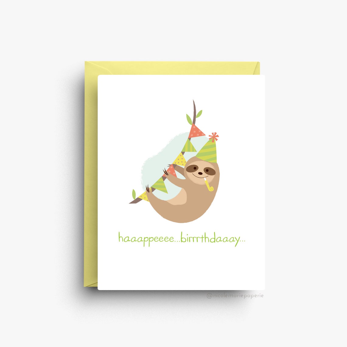 Printable Sloth Birthday Card Kid's Birthday Card | Etsy