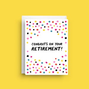 Happy Retirement Card: Colorful Confetti Celebration Greeting - Etsy