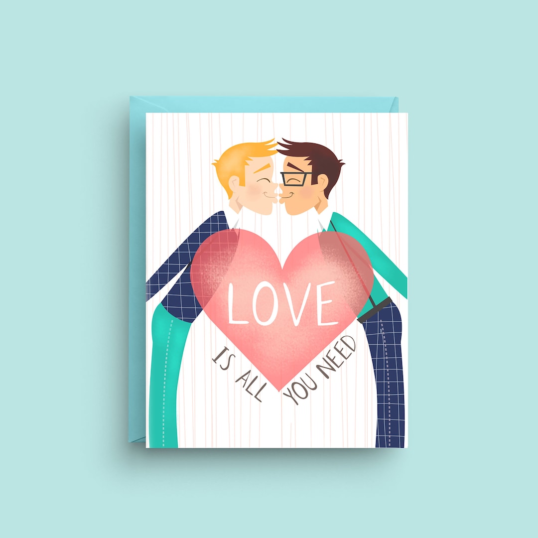 LGBTQ Valentine's Day Card, 'love is All You Need', Same-sex Couple ...