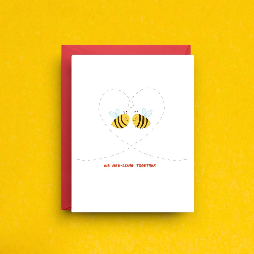 We Bee-long Together Card, Hearts and Bees Love Card, Honey-sweet ...