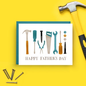 Father's Day Card, Tools Card for Dad, Handyman Dad Greeting, A2 Size ...