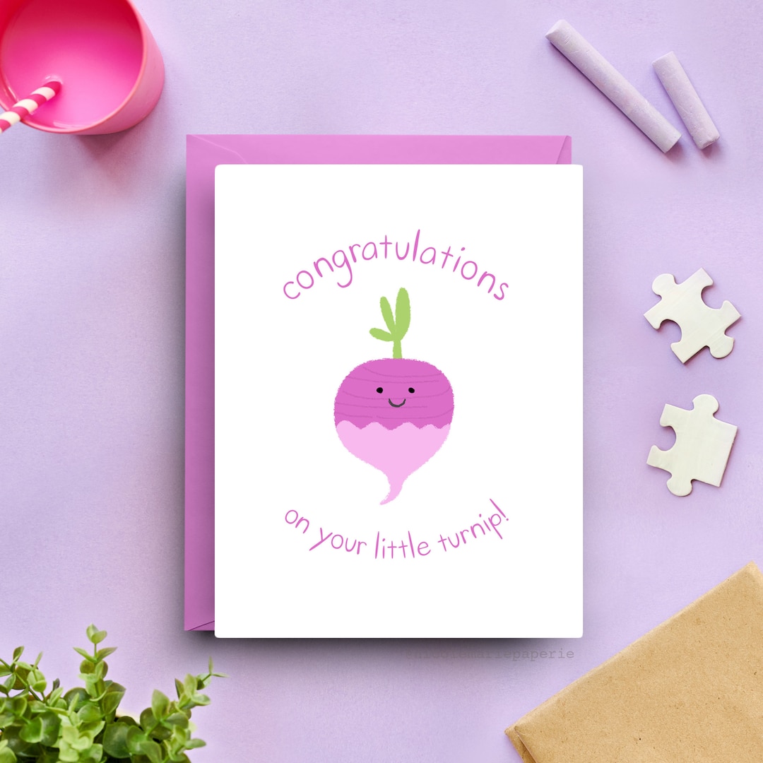 New Baby Spring Congratulations Card, 'little Turnip' Design, A2 Size ...