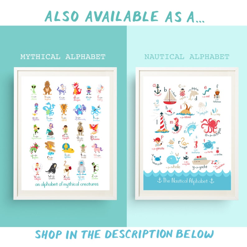 Nautical Alphabet 8x10 11x14 Art Print | Etsy