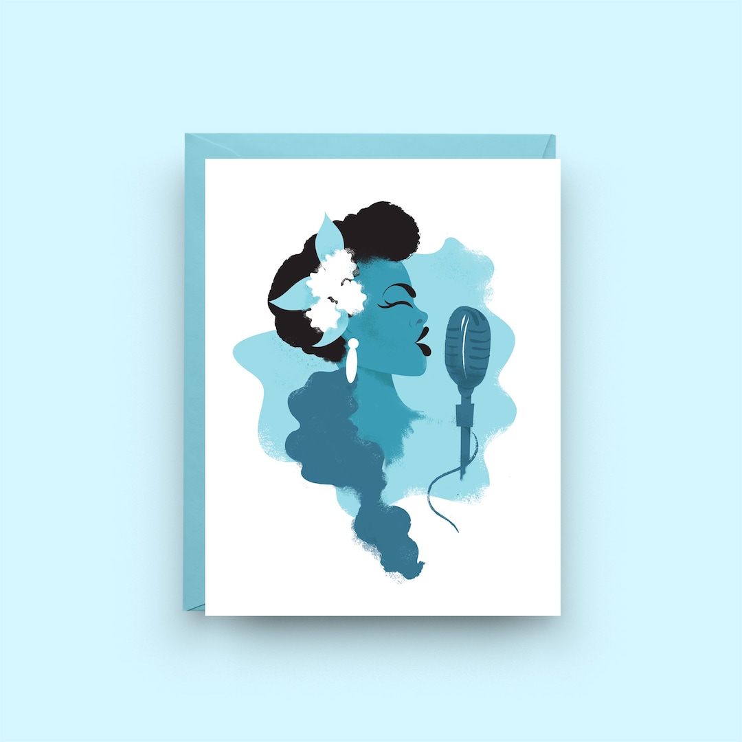 Billie Holiday Stationery Card, Jazz Art Greeting, A2 Size, African ...