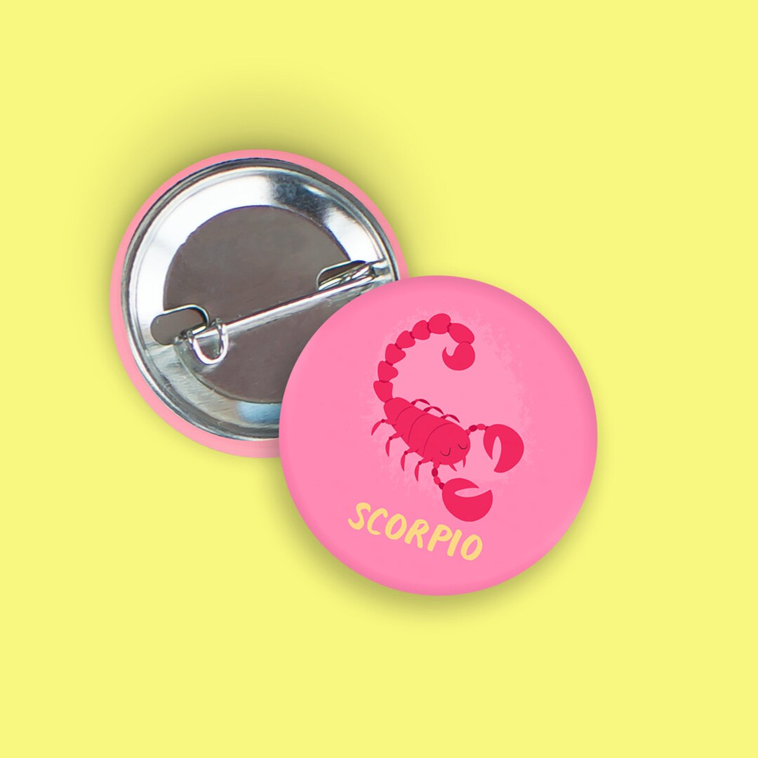 Scorpio Zodiac Pinback Button, 1.5 High Quality Print, Astrological ...