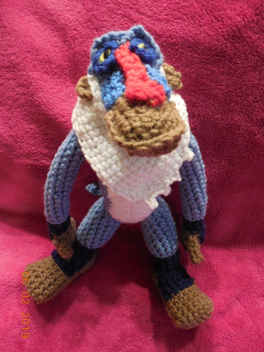 Crochet Blue Baboon Mandrill Monkey Inspired by Rafiki From Disney's ...