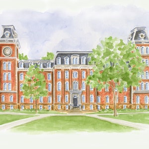 Old Main University of Arkansas Print Arkansas Art Graduation Gift UARK ...